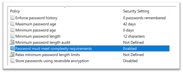 Local Password Policy on Windows