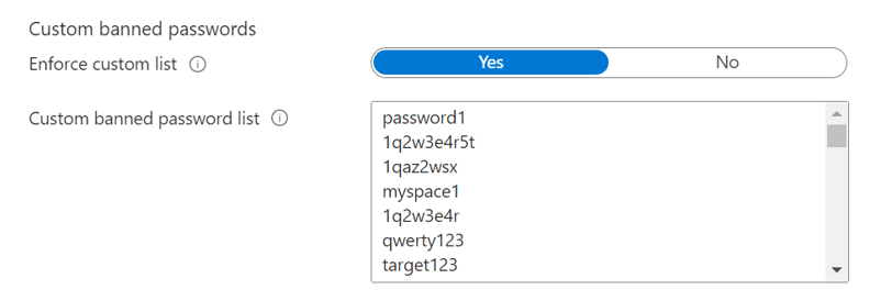 AzureAD Common Password Blocking