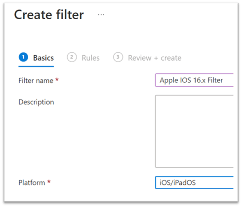 Create IOS Filters in Microsoft Intune
