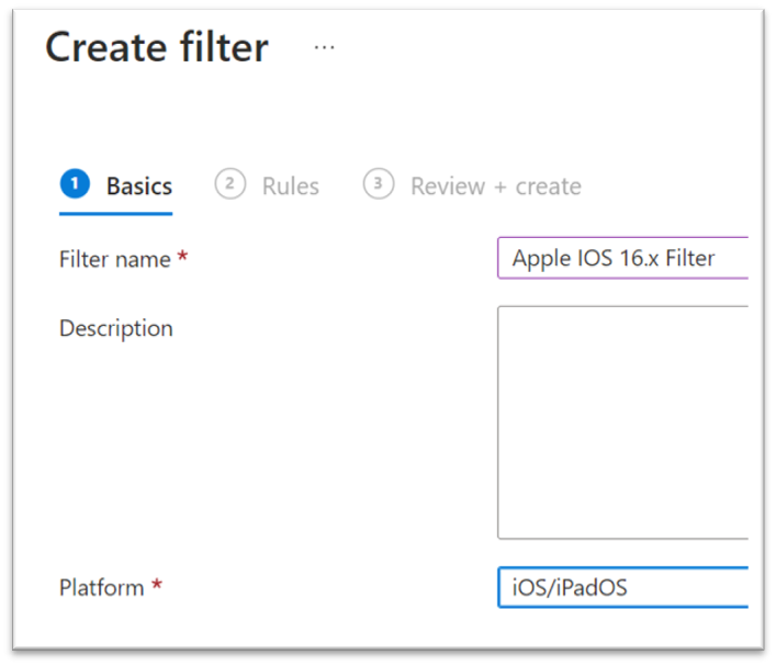 Create IOS/Android Filters in Microsoft Intune